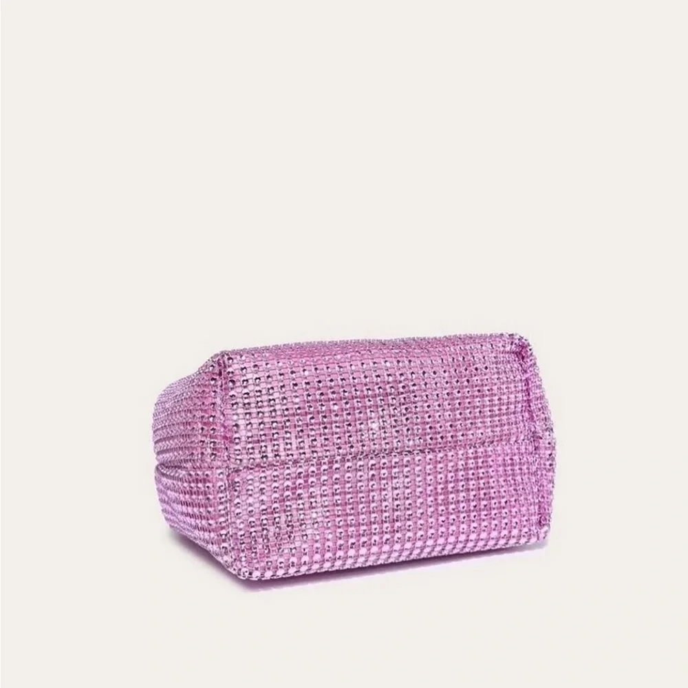 Bags | Elegant Pink Rhinestone Bucket Bag | Poshmark